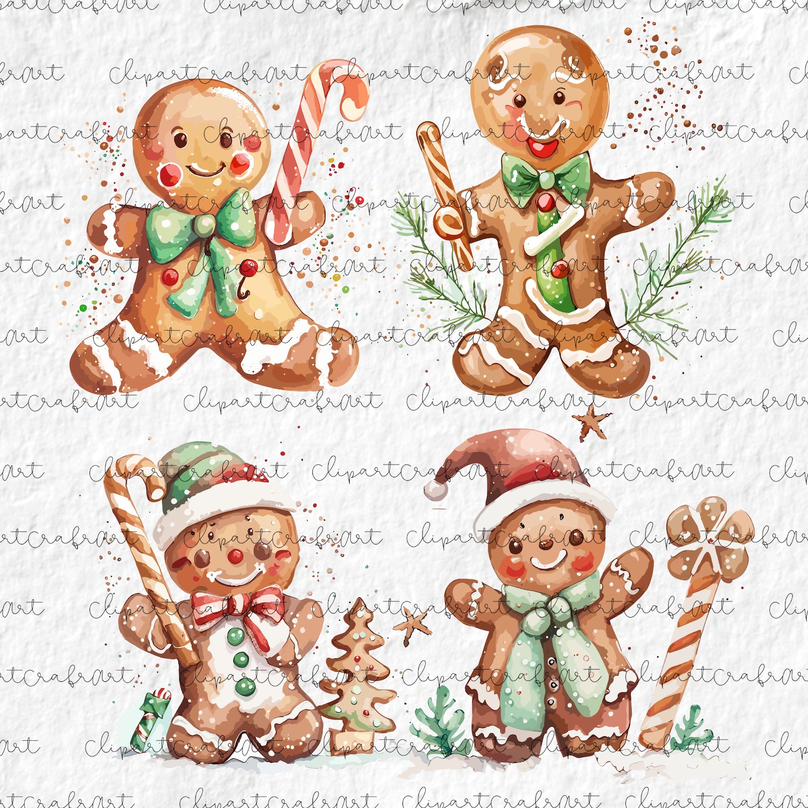 Gingerbread Man Clipart Gingerbread Cookie Christmas Clipart - Etsy