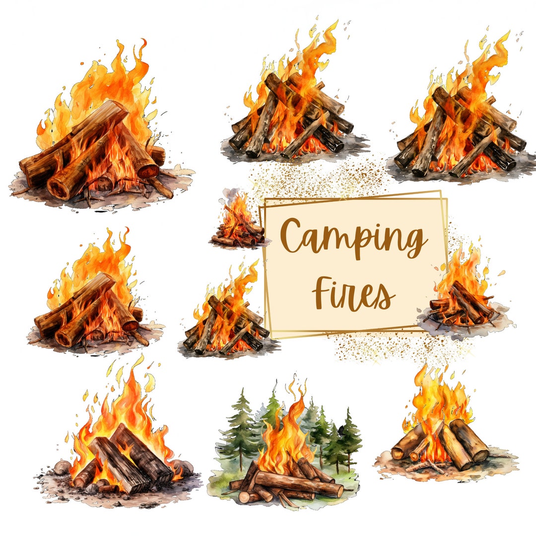 Camping Fire Clipart, Campfire Clipart, Adventure Camping Life Clipart ...