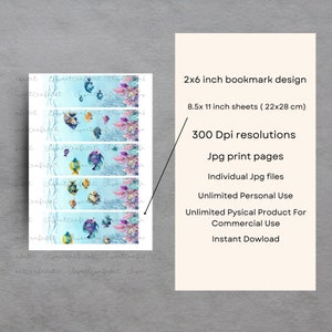 Tropical Fish Bookmarks Printable, Tropical Underwater Bookmark Gifts ...