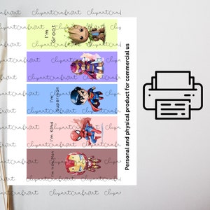 Superhero Bookmark Printable, Superheroes Avengers Bookmark Gifts, Hulk ...