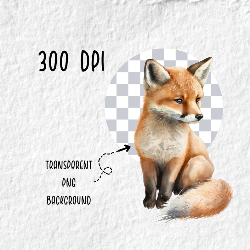 Fox Watercolor Clipart, Cute Baby Shower Graphics, Birthday Party ...