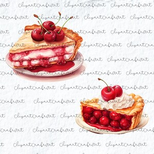 Cherry Fruit Pie Cake Clipart, Red Cherries Fruit Dessert Clipart ...