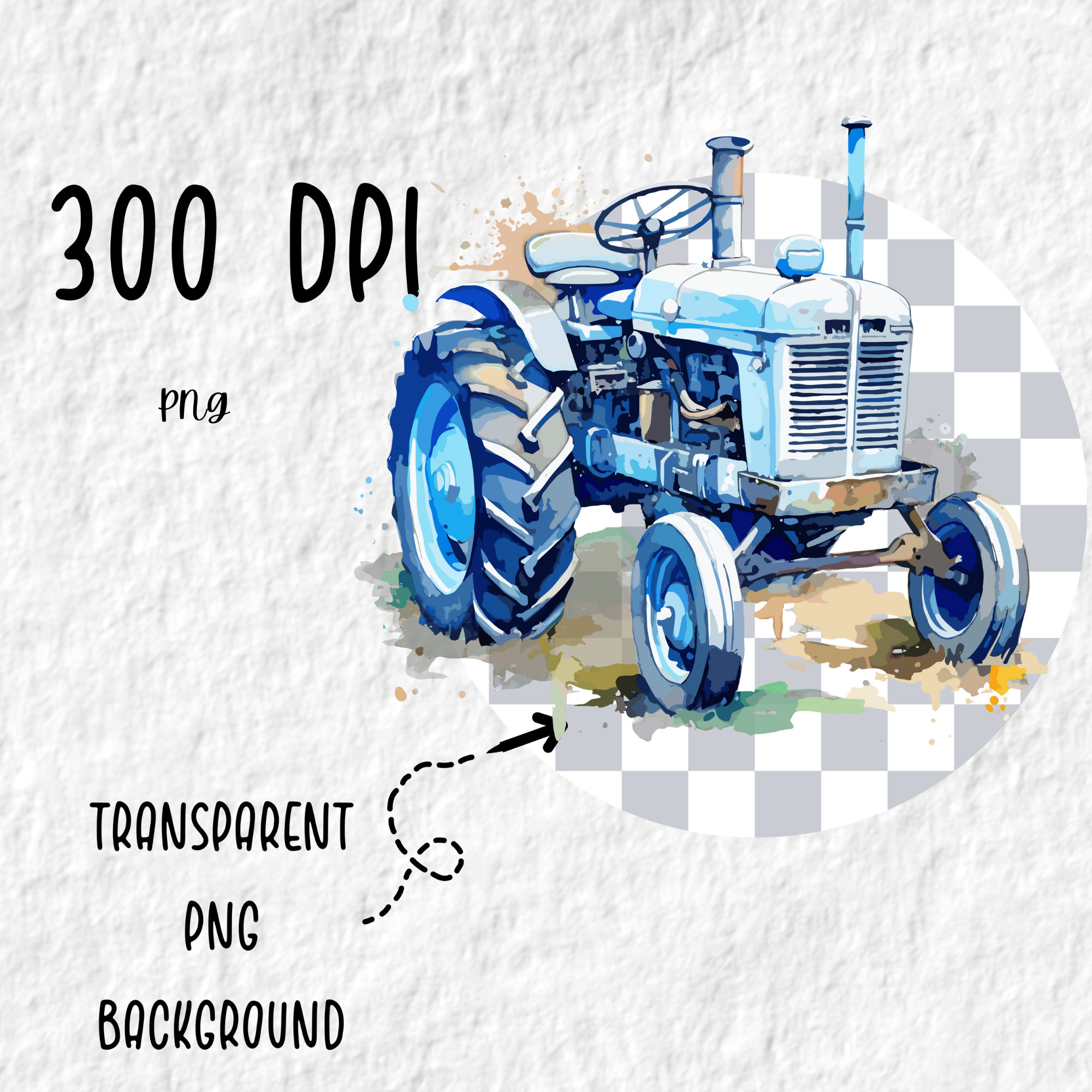 Vintage Blue Tractor Clipart Blue Old Tractor Farming - Etsy