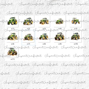 Green Tractor Clipart, Tractor Farming Vehicles Clipart, Green Harvest ...