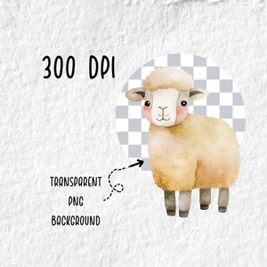 Sheep Watercolor Clipart Lamb Sheep Cute Baby Shower - Etsy