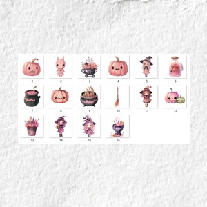 Little Pink Halloween Witch Clipart, Cute Witch Halloween Watercolor ...
