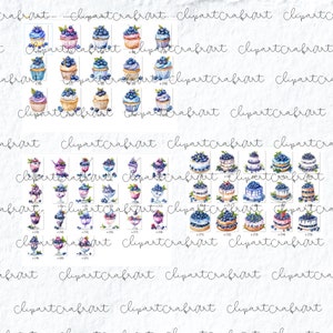 Blueberry Bundle Clipart, Blueberries Fruit Watercolor Bundle Clipart ...
