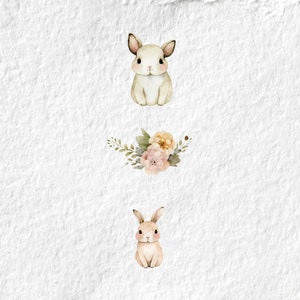 Cute Bunny Rabbit Watercolor Clipart, Cute Baby Shower Woodland Animal ...