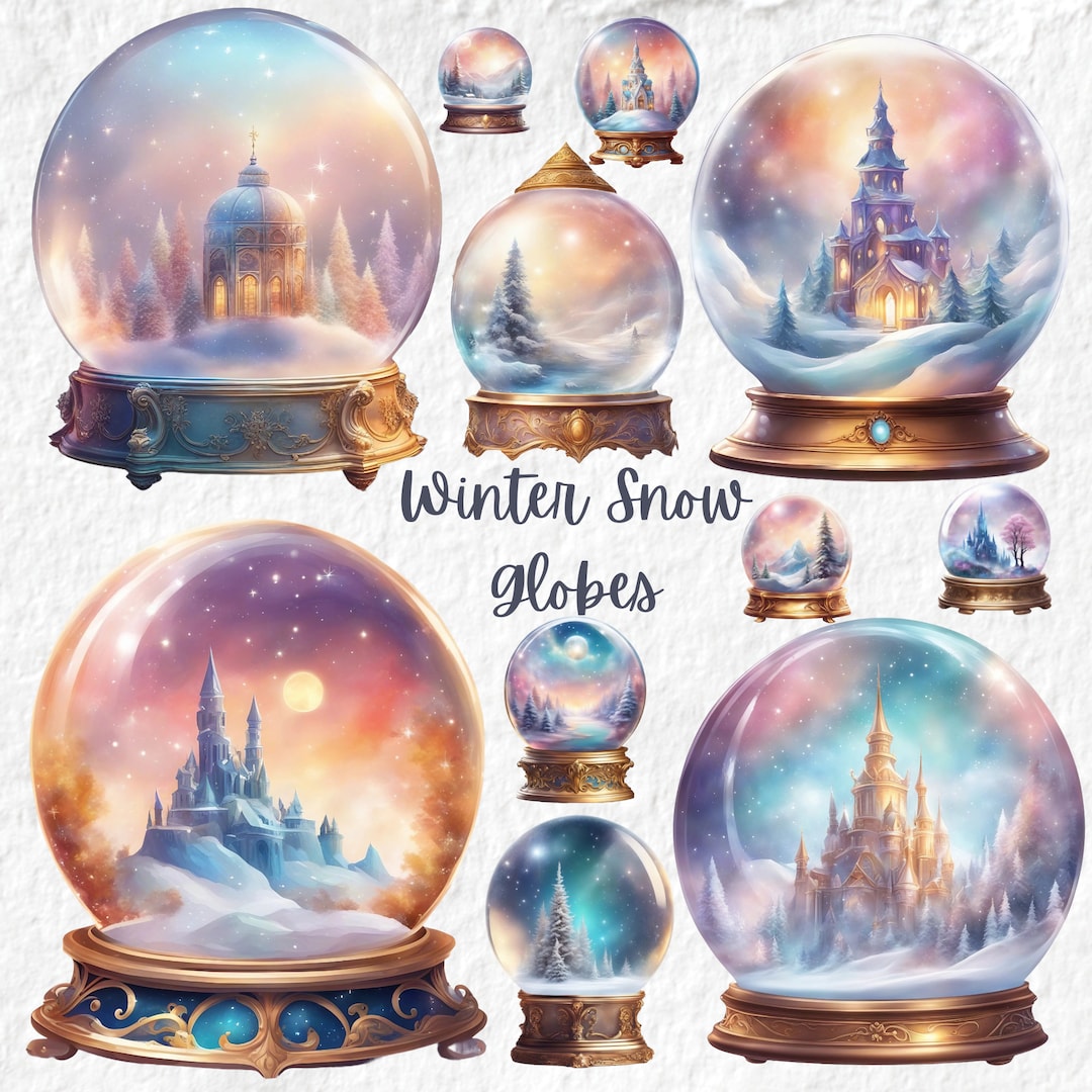 Winter Snow Globe Clipart, Christmas Winter Snow Globe Clipart, Winter ...