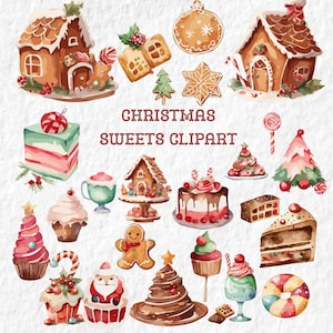 Christmas Dessert Clipart, Christmas Sweets Clipart, Christmas Cake ...