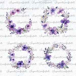 Violet Flower Bundle Clipart, Violet Floral Png, Violet Flowers ...