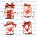 Valentines Jar Clipart, Valentines Red Hearts Ribbon Jar Clipart ...