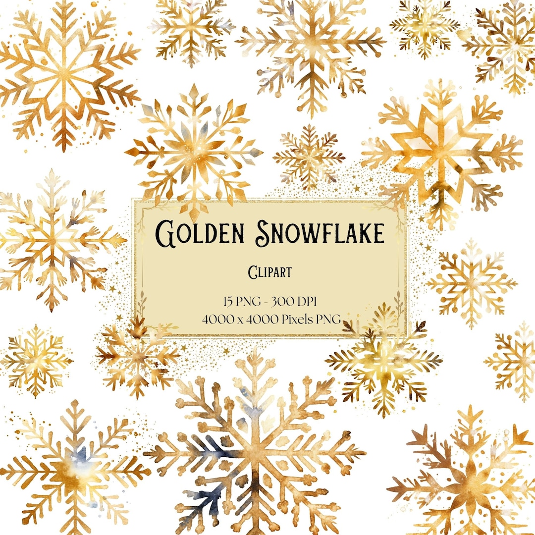 Golden Snowflake Clipart, Gold Snowflake Png, Gold Snowflakes Christmas ...