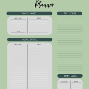 Monthly Budget Planner Digital File - Etsy