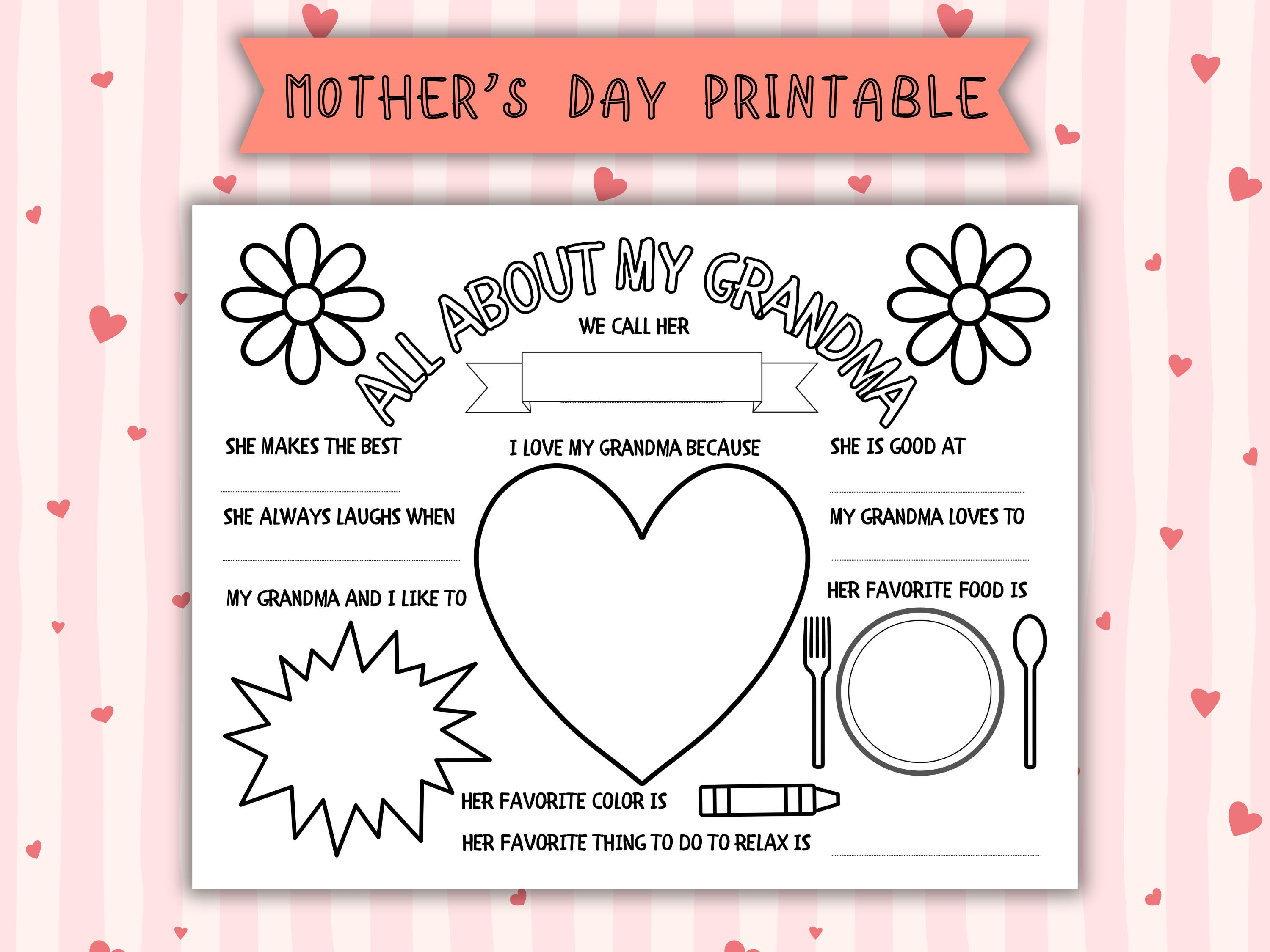 All About My Mom, Grandma & Aunt Printable Bundle | Mother’s Day Gift ...