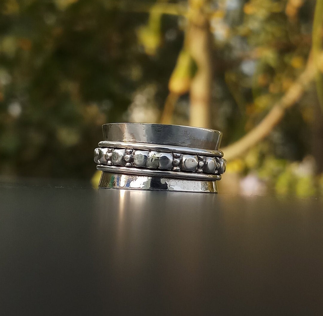 Spinner Band Ring for Her Anniversary Gift-925 Sterling Silver Anxiety ...