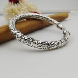 Beautiful Vintage Elephant Head Bangle, 925 Sterling Silver Tribal ...