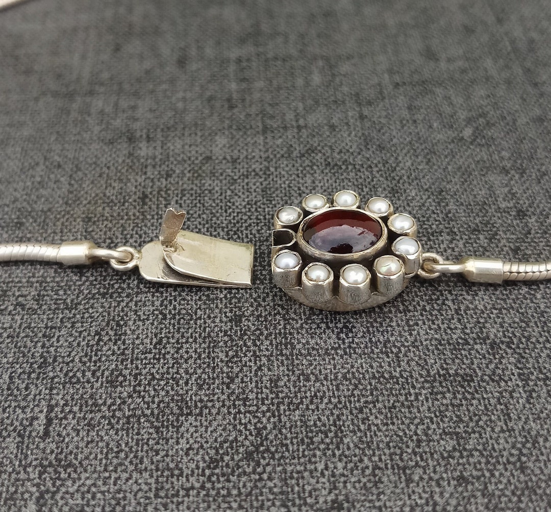 925 Sterling Silver Lock for Her Anniversary Gift-natural Garnet ...