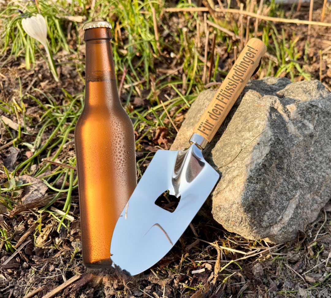 Stainless Steel Garden Shovel With Bottle Opener Including Engraving ...