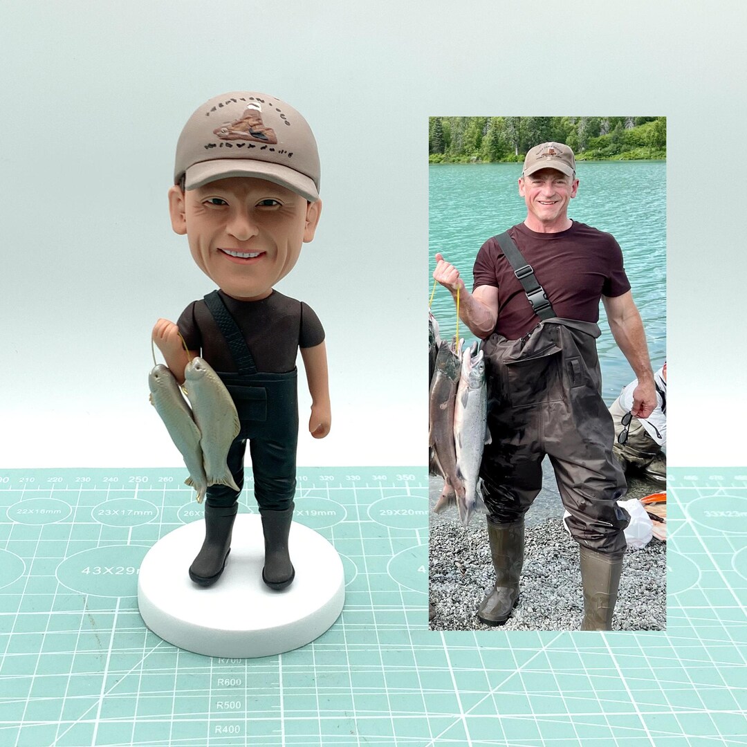 Personalized Fishing Bobblehead,custom Fisherman Bobblehead,fishing ...