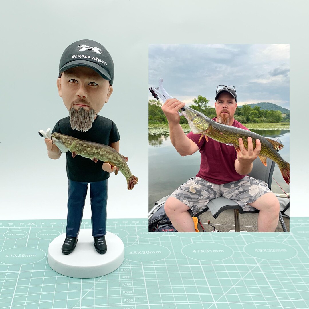 Custom Fisherman Bobblehead,personalized Father/dad Fishing Bobbleheads ...