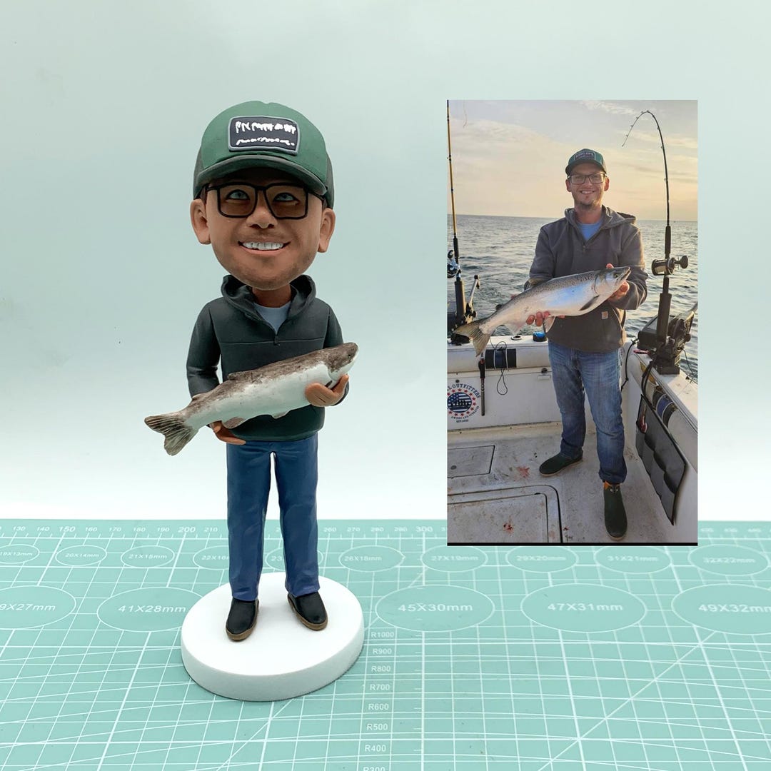 Custom Fisherman Bobblehead,personalized Father Fishing Bobbleheads ...