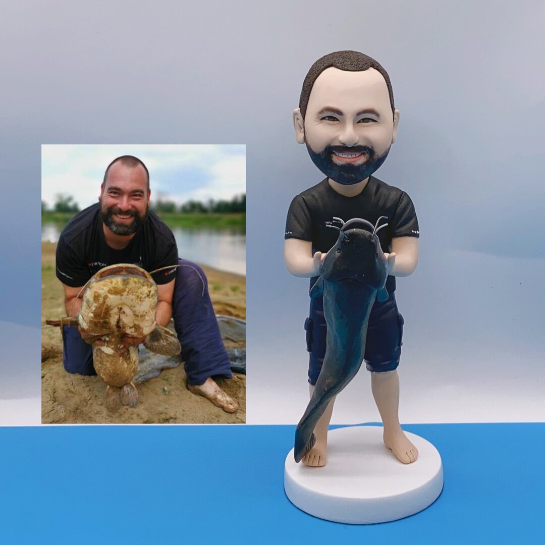 Custom Dad's Bobblehead,personalized Fisherman Bobblehead,custom ...
