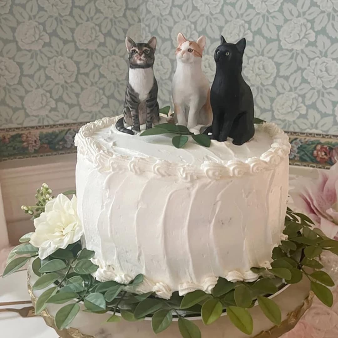 Personalized Custom Cat Wedding Cake Toppers,cat Figurines,cat Birthday ...