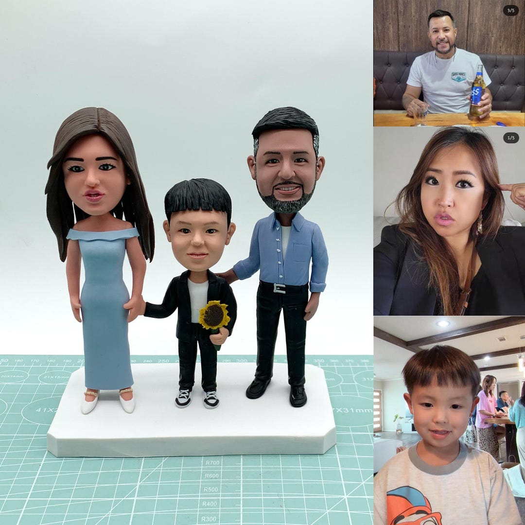 Personalized Family Bobbleheads, Custom Family 3D Statues, Gifts for ...