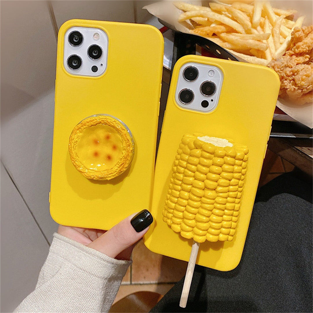 Funny Corn Phone Case, 3D Egg Tart Mobile Phone Case, Cartoon Simulated ...
