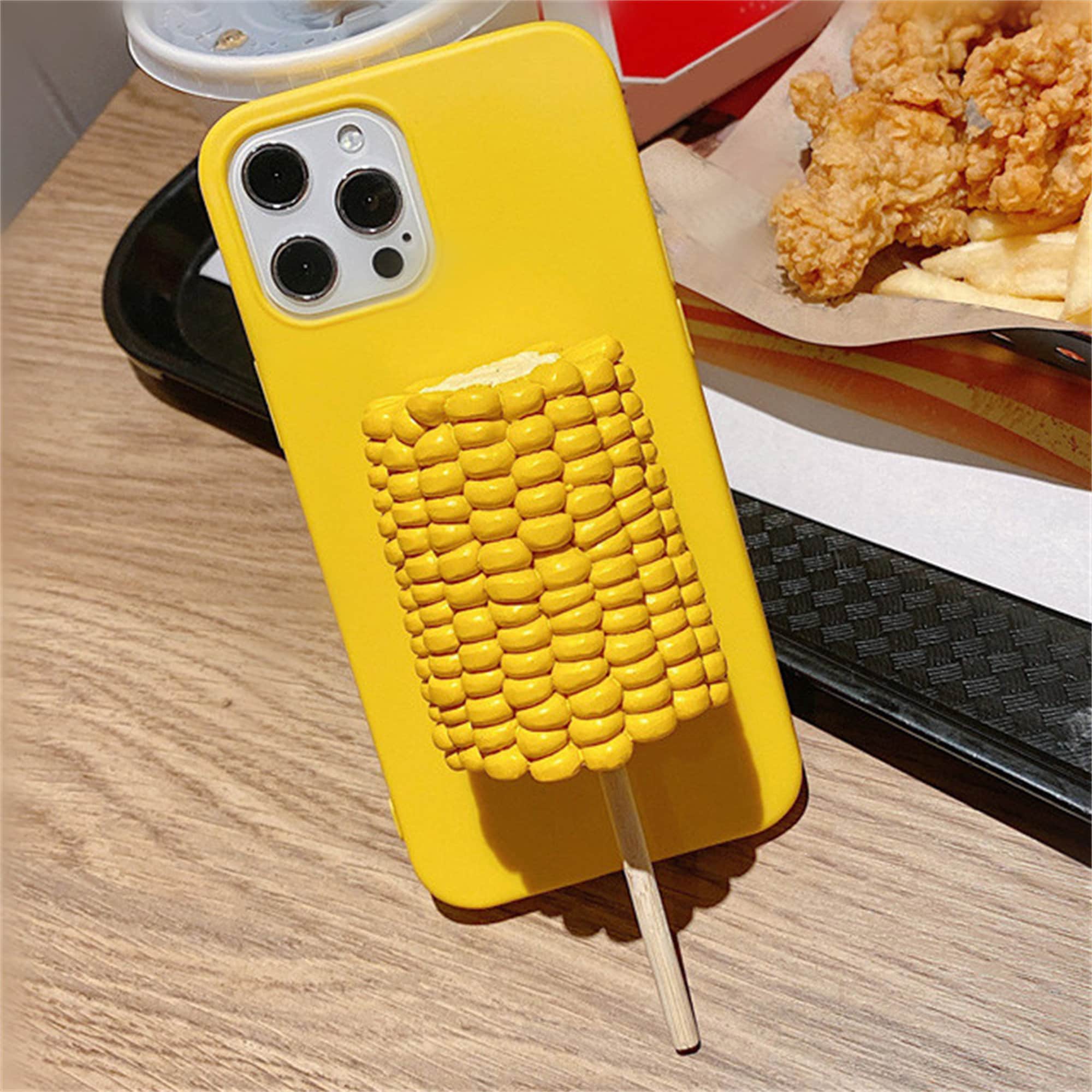 Funny Corn Phone Case, 3D Egg Tart Mobile Phone Case, Cartoon Simulated ...