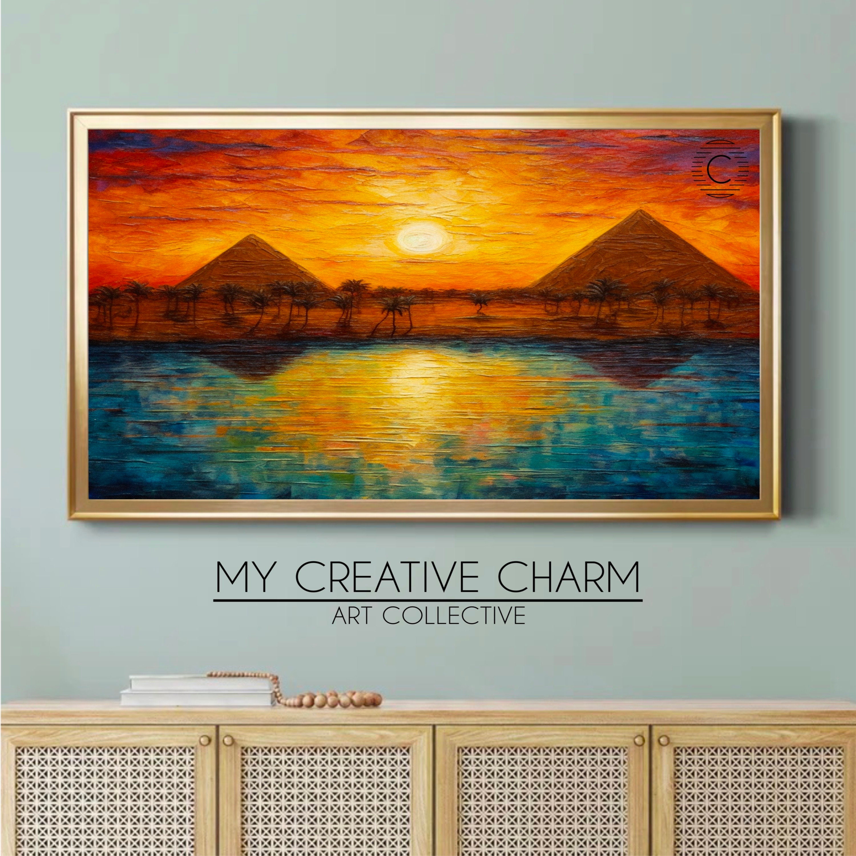 Egyptian Pyramids Sunset Art Wall Decor Instant Digital Print Art - Etsy