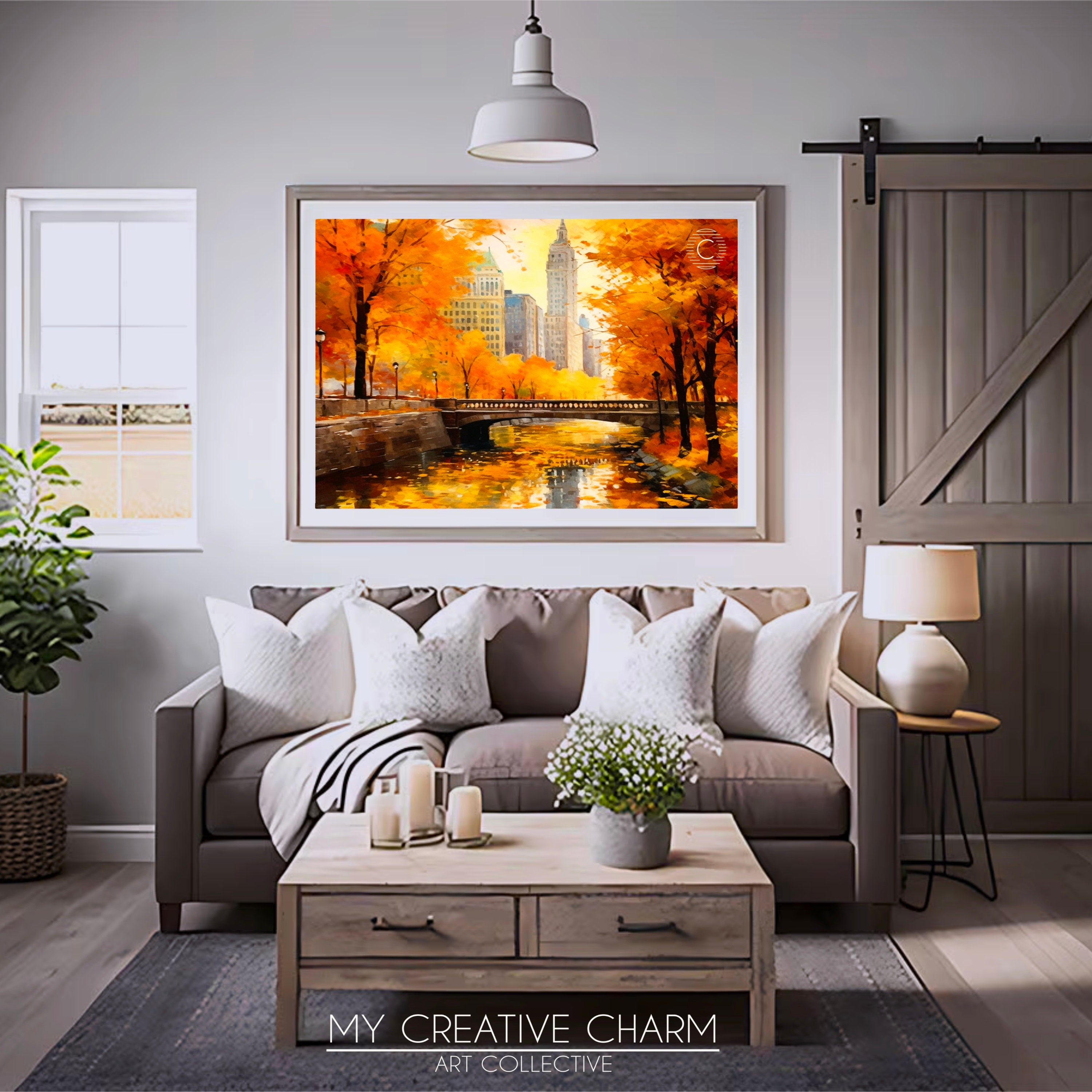 Autumn in New York Watercolors Painting | Fall Home Decor | Instant ...