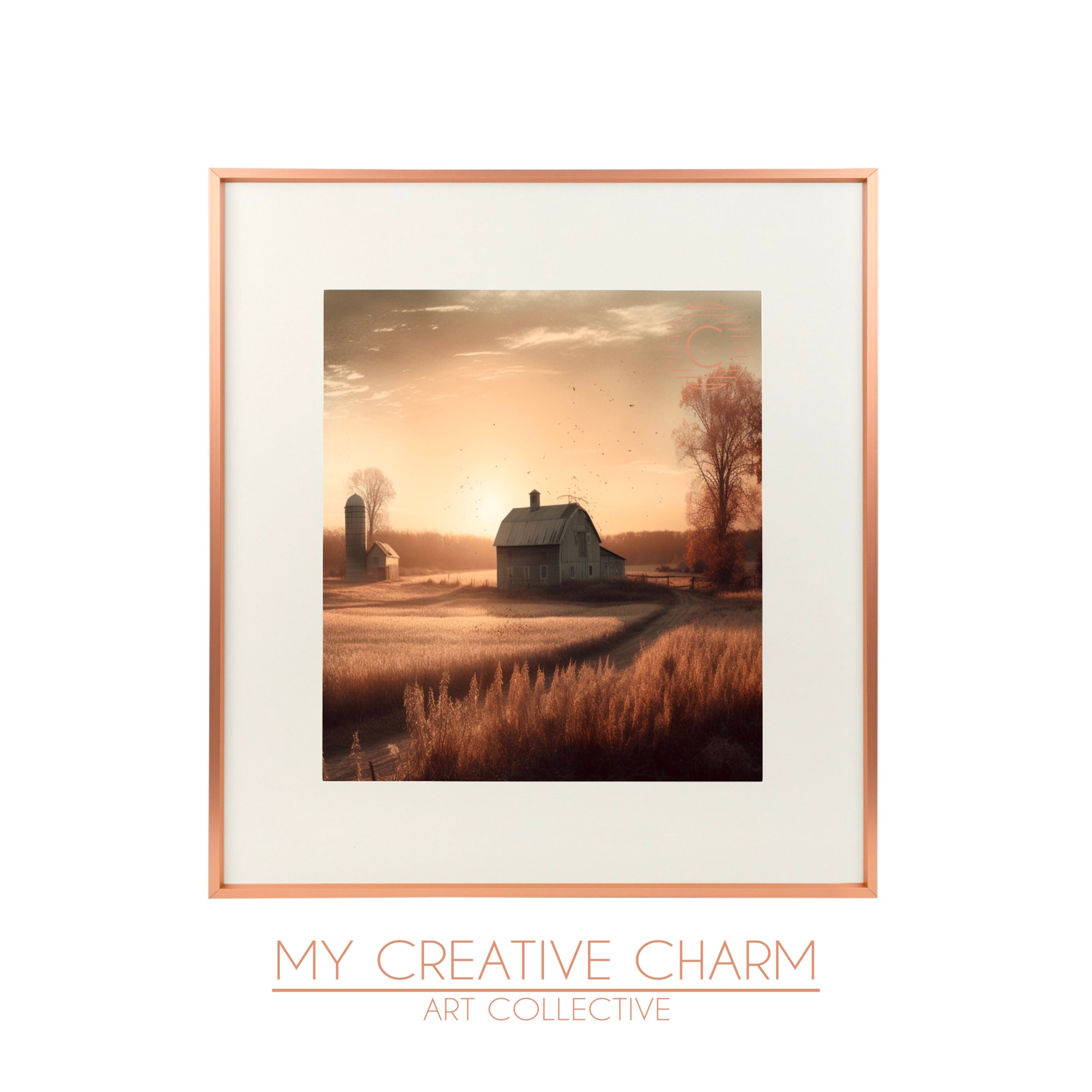 Serene Rustic Country Barn Sunset Print Instant Art Print - Etsy