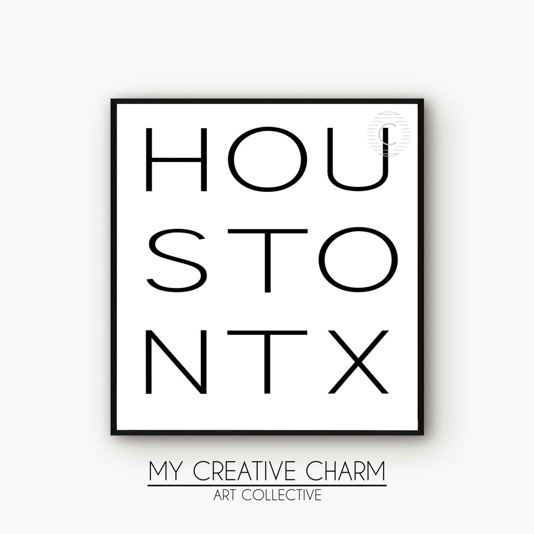 Modern Minimal Houston Letters Art | Wall Decor | Instant Digital Print ...