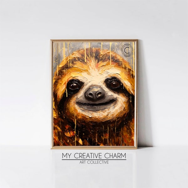 Smiling Sloth - Etsy