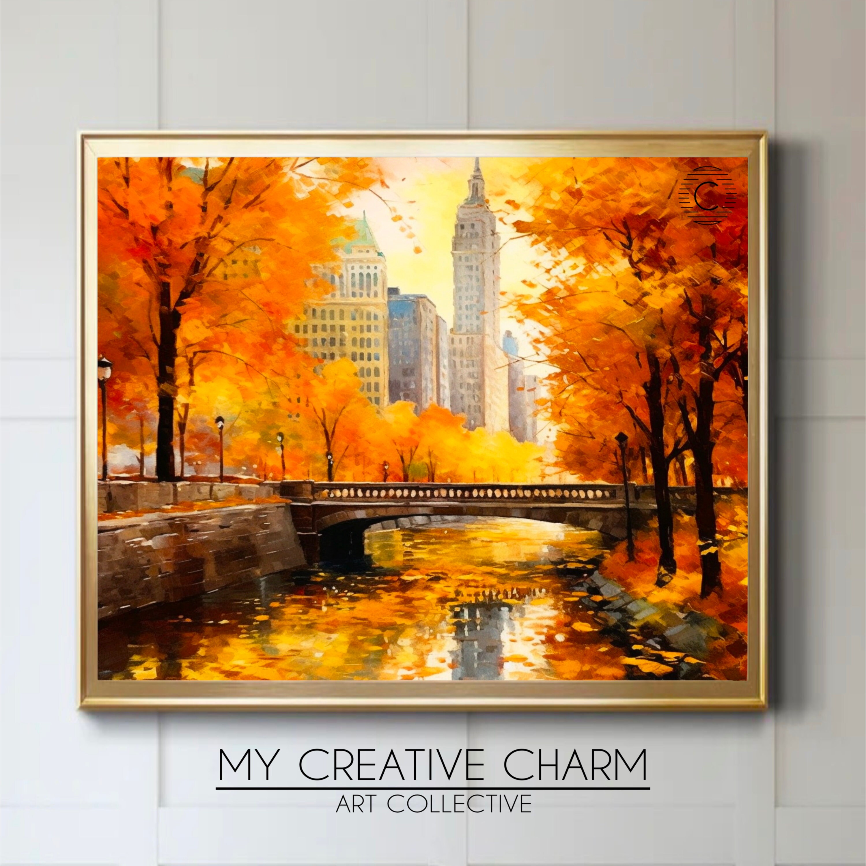 Autumn in New York Watercolors Painting | Fall Home Decor | Instant ...