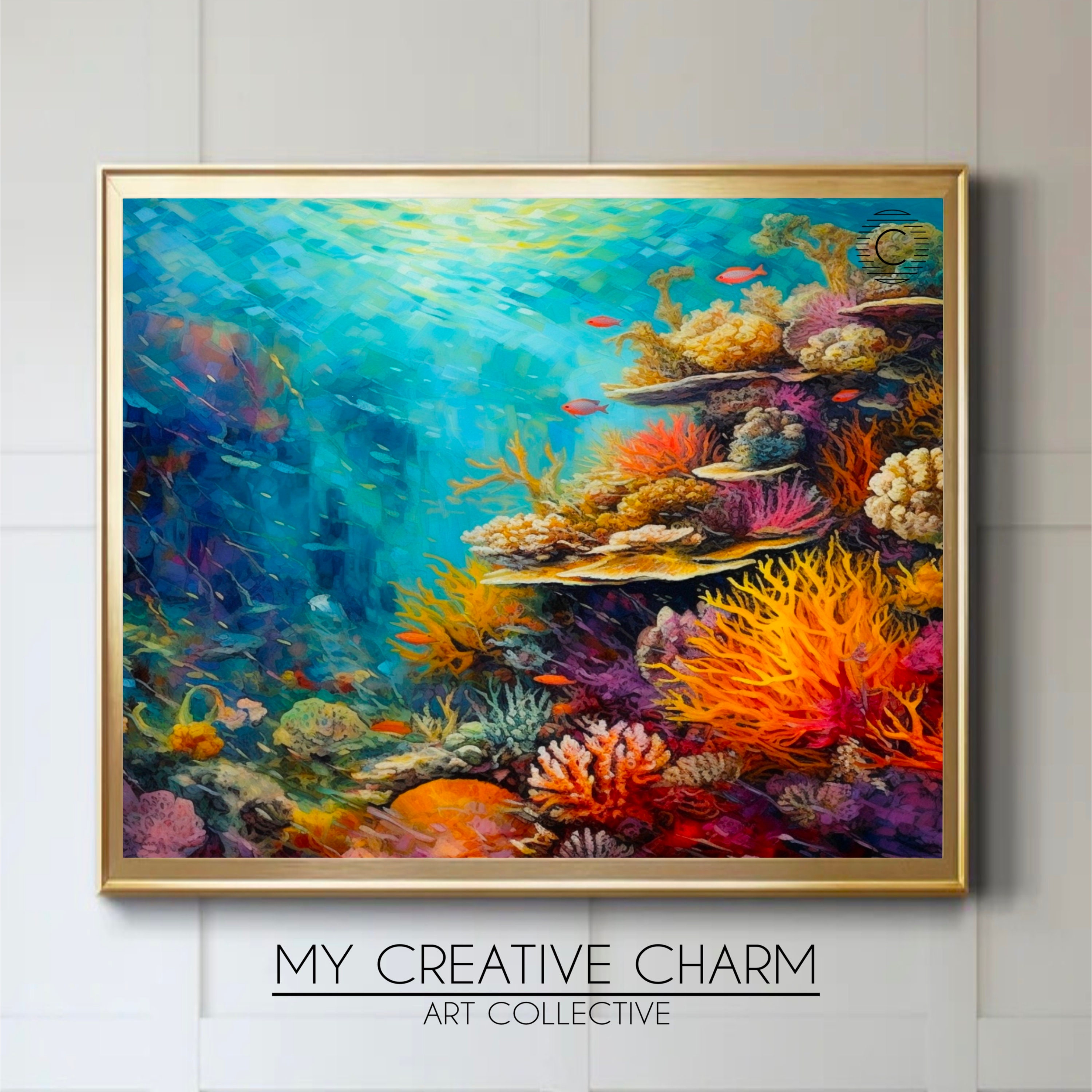 Great Barrier Reef Oil Paint Instant Art | Home Decor | Digital Instant ...