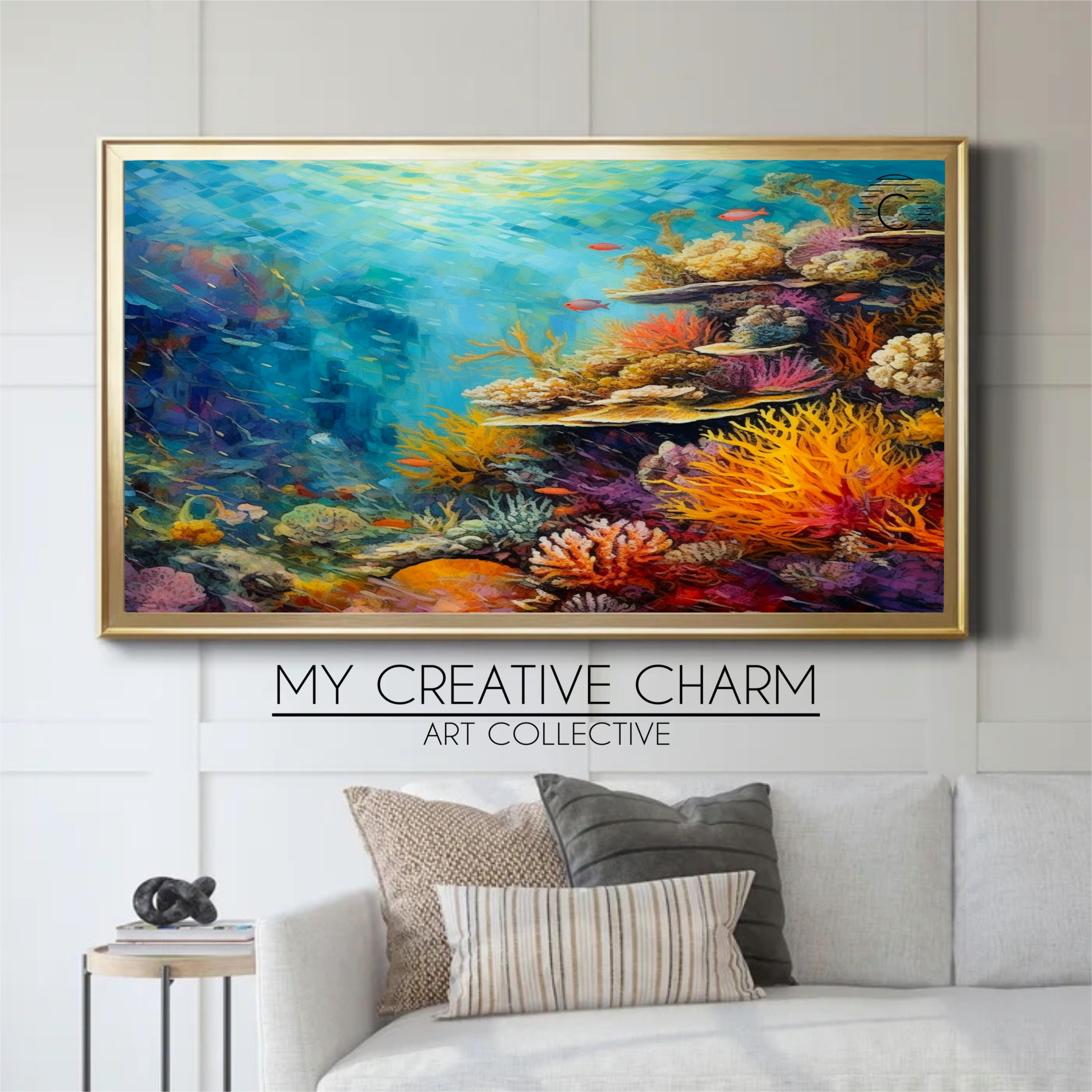Great Barrier Reef Oil Paint Instant Art | Home Decor | Digital Instant ...