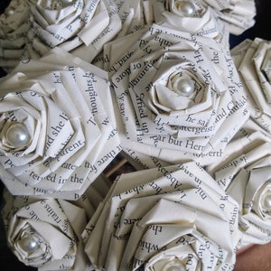 1 Dozen Fantasy Book Page Flowers - 6 or 12 Paper Roses - Wedding ...