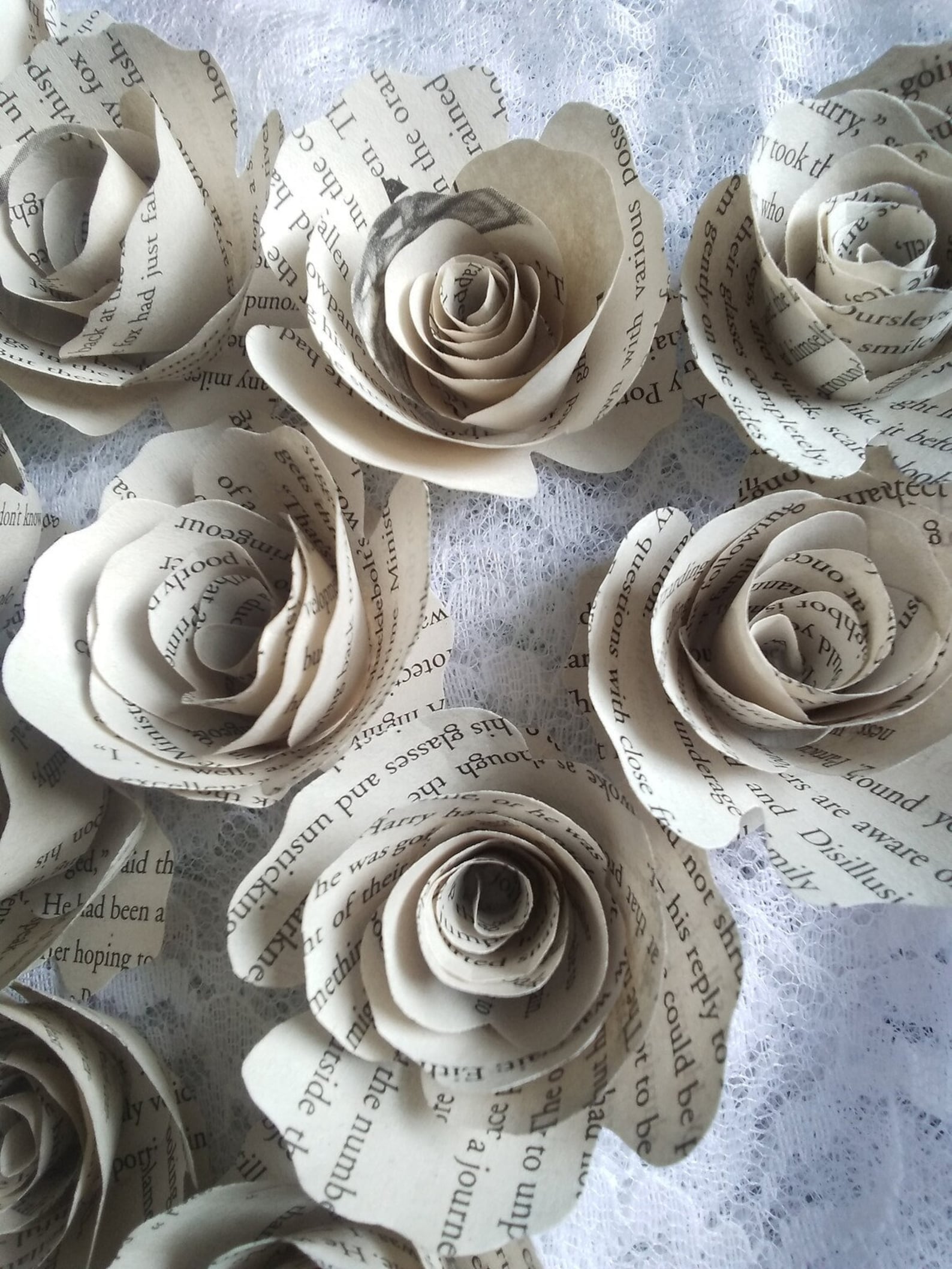 2 Dozen Book Page Flowers 24 Paper Roses No Stems Alice in - Etsy