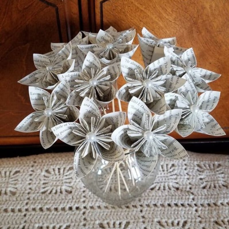 Book Paper Flowers - Etsy