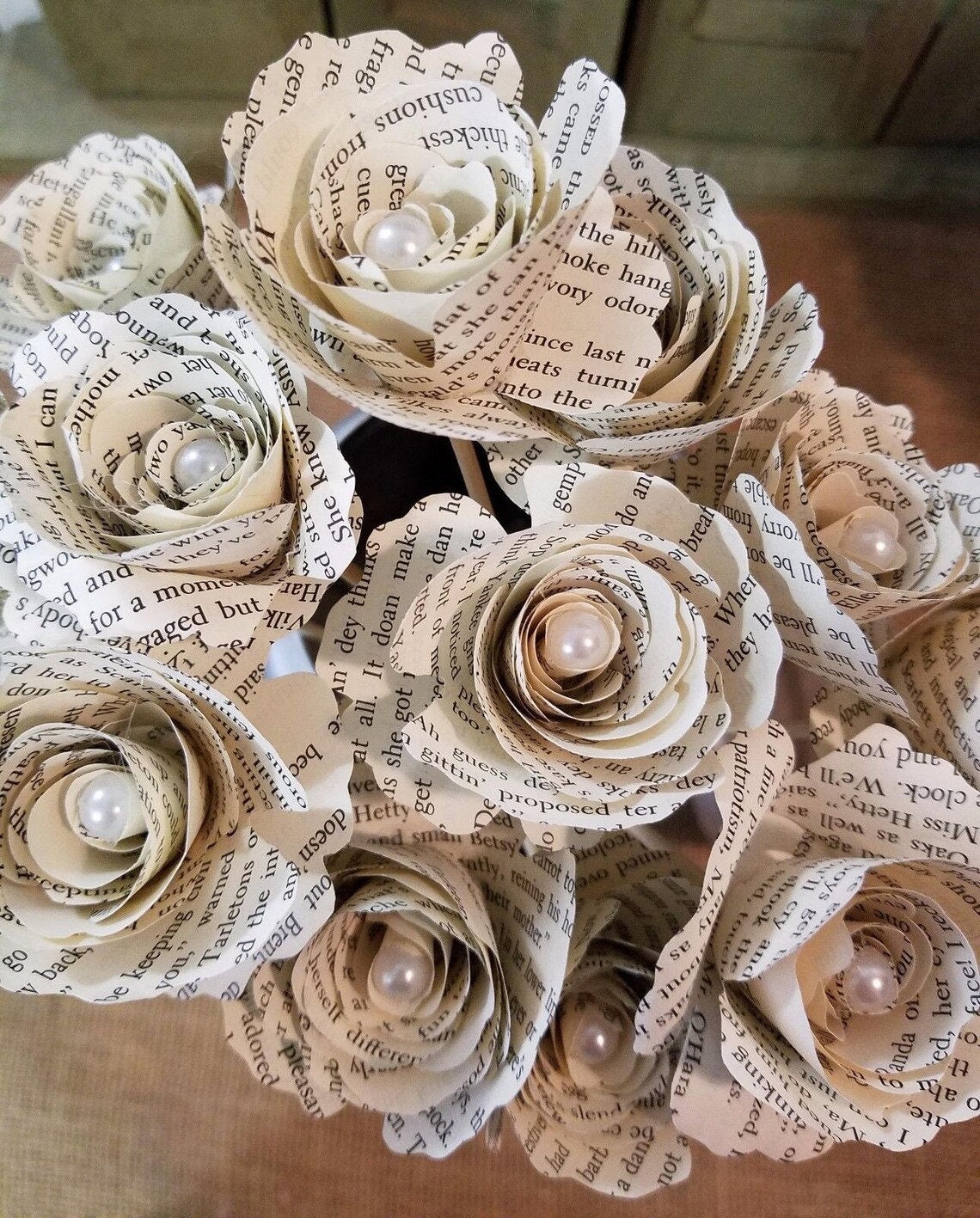 12 Book Page Flowers / 1 Dozen Hobbits and Wizards Flowers / Wedding ...