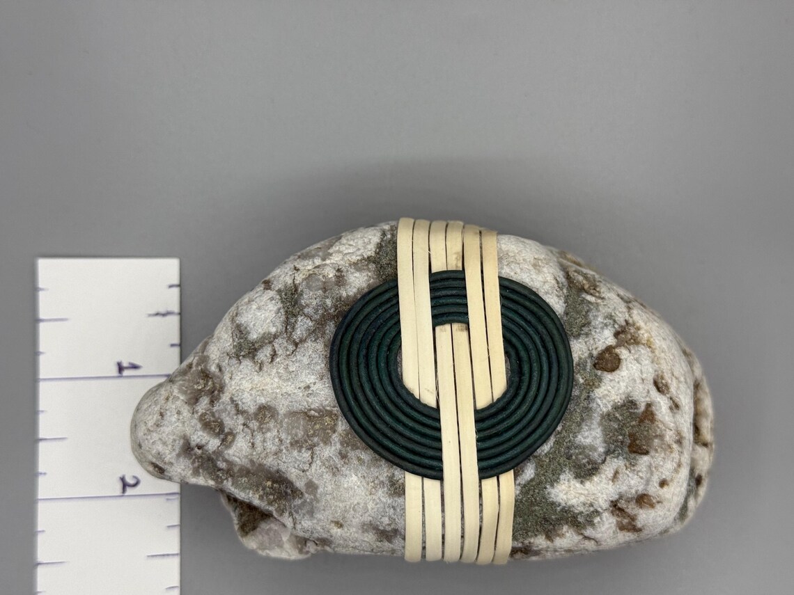 Handmade Wrapped Beach Stone: Rustic Leather Cord Rock Art - Etsy