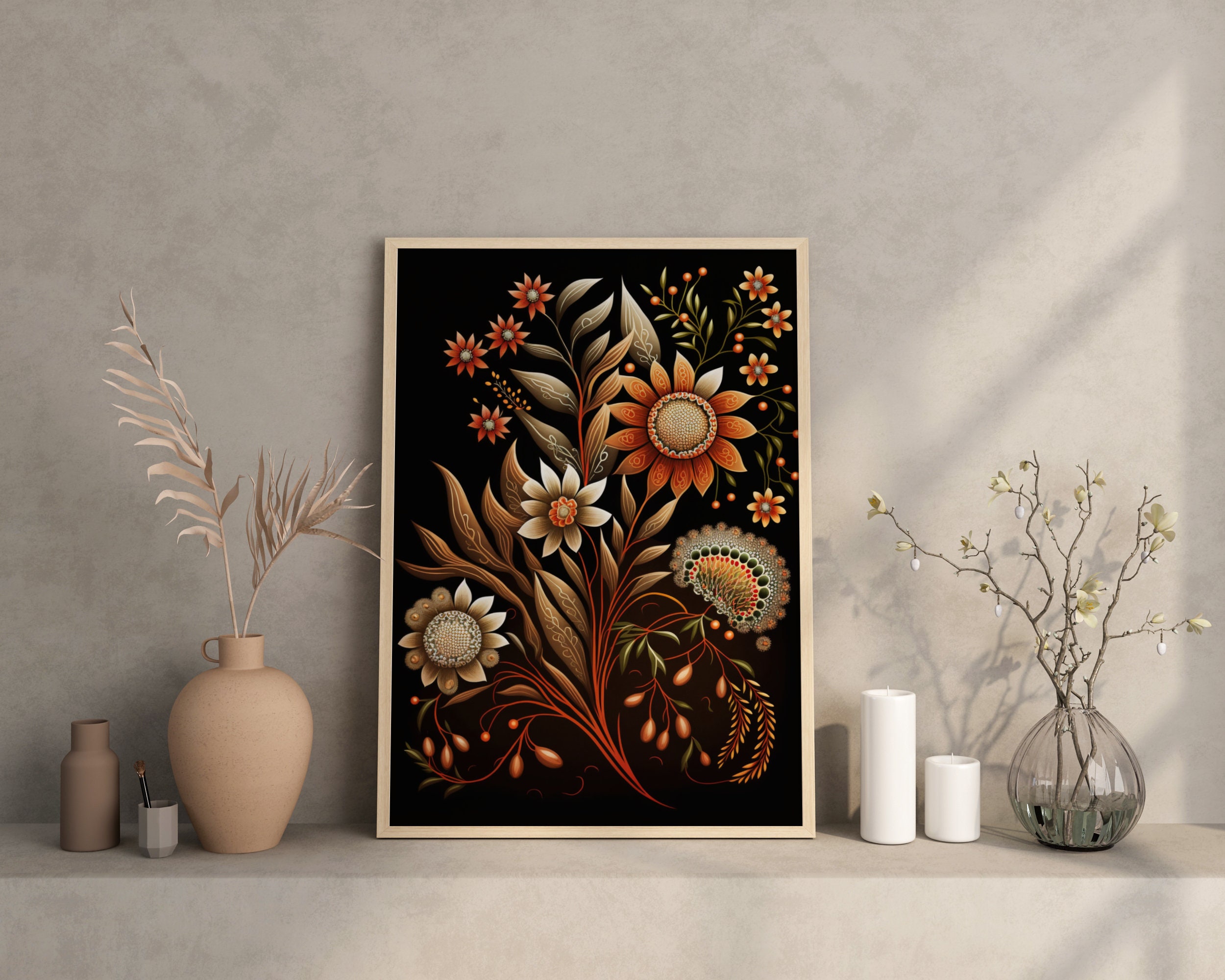 Aboriginal Art Digital Download, Aboriginal Floral Print, Indigenous ...
