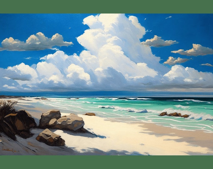 Beach Sketch Print, Beach Wall Art, Beach Digital Print, Seascape ...