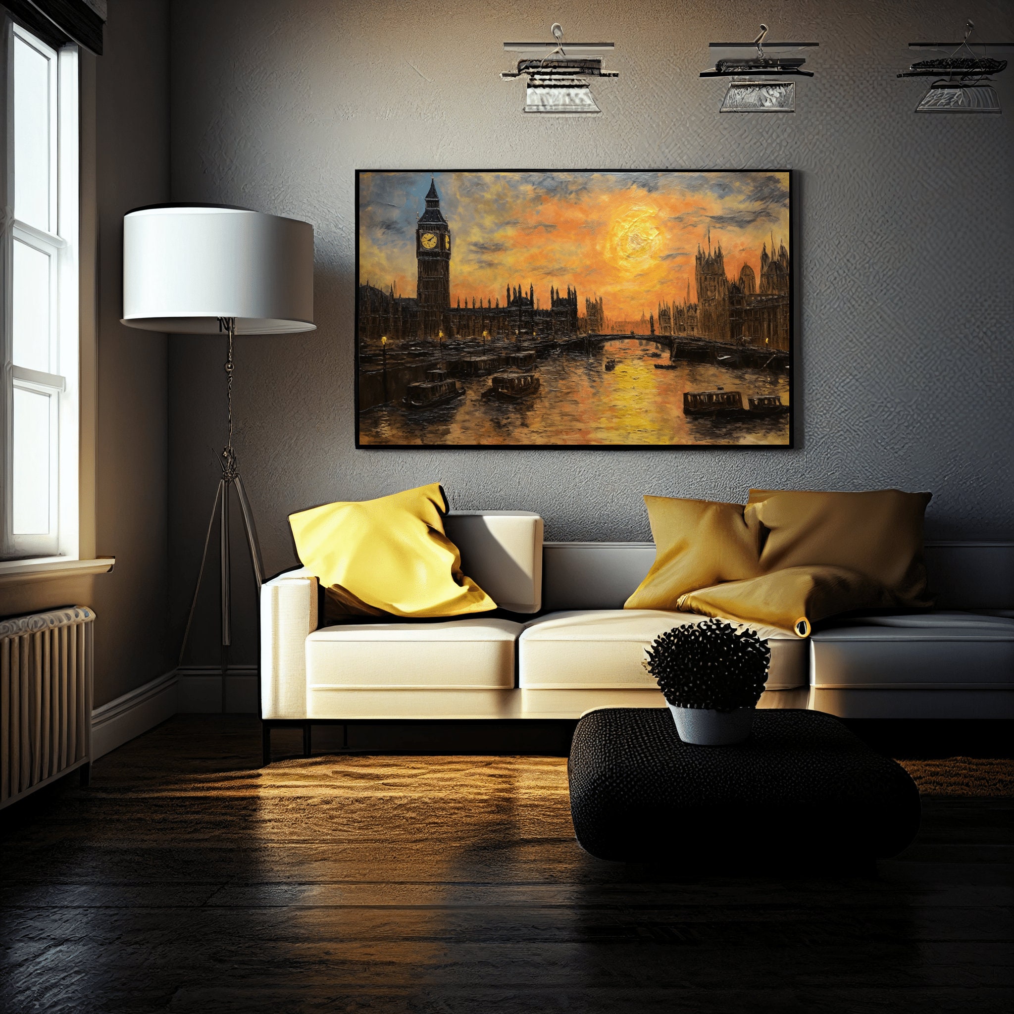 London Impressionist Painting Download - Monet Style, Big Ben, Thames ...