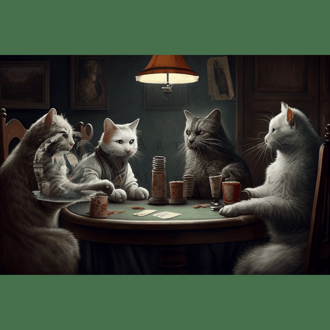 Get Creative With Cats Playing Poker Digital Download: Perfect for Home ...