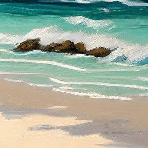 Digital Cloudy Beach Painting - Ai-generated Coastal Wall Art - Hi-res ...