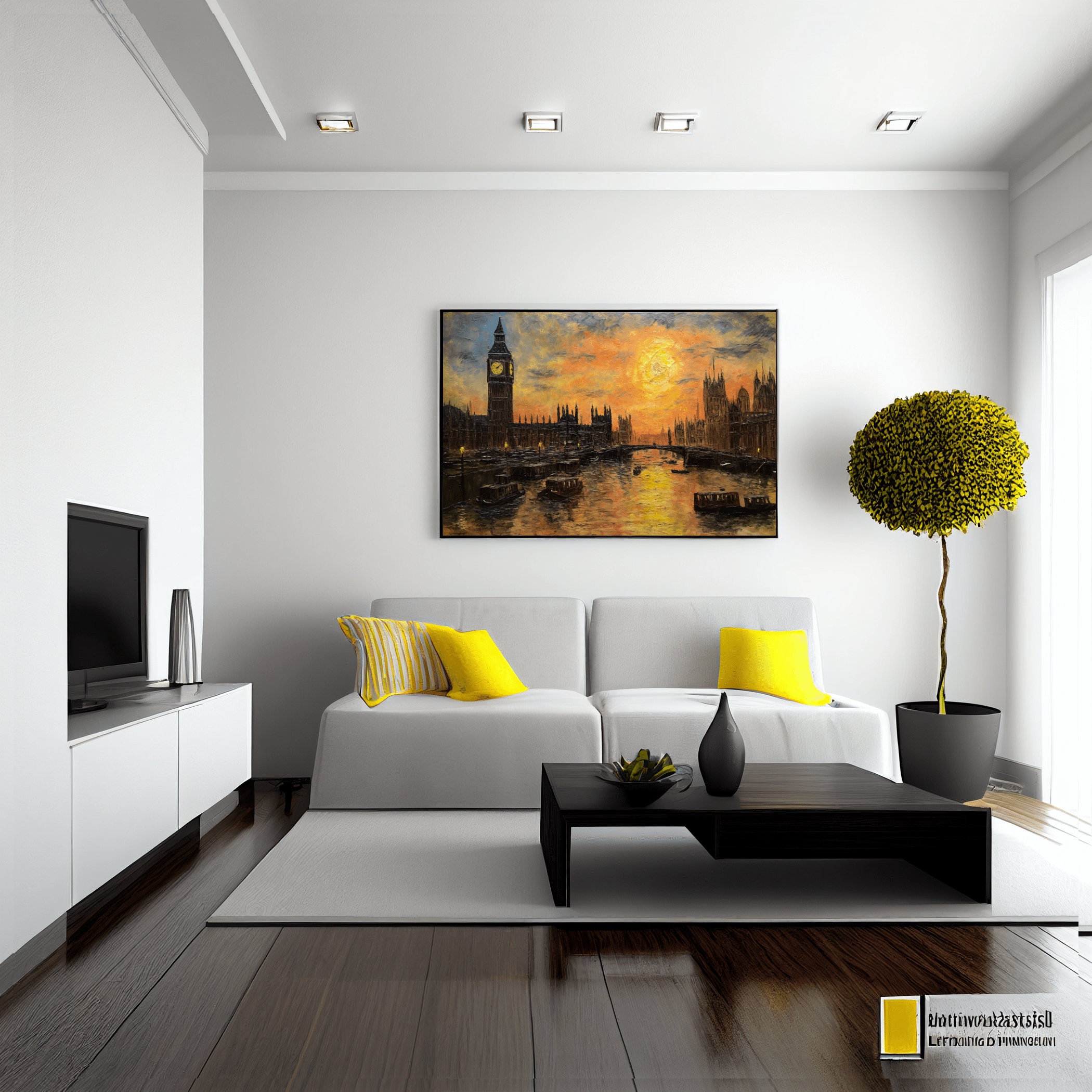 London Impressionist Painting Download - Monet Style, Big Ben, Thames ...